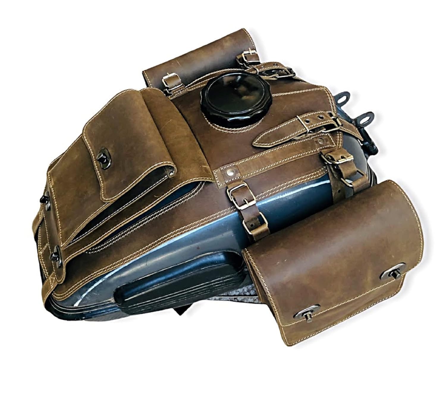 Amazon.com: URAL fuel tank gas bags Genuine Leather with hole for ...