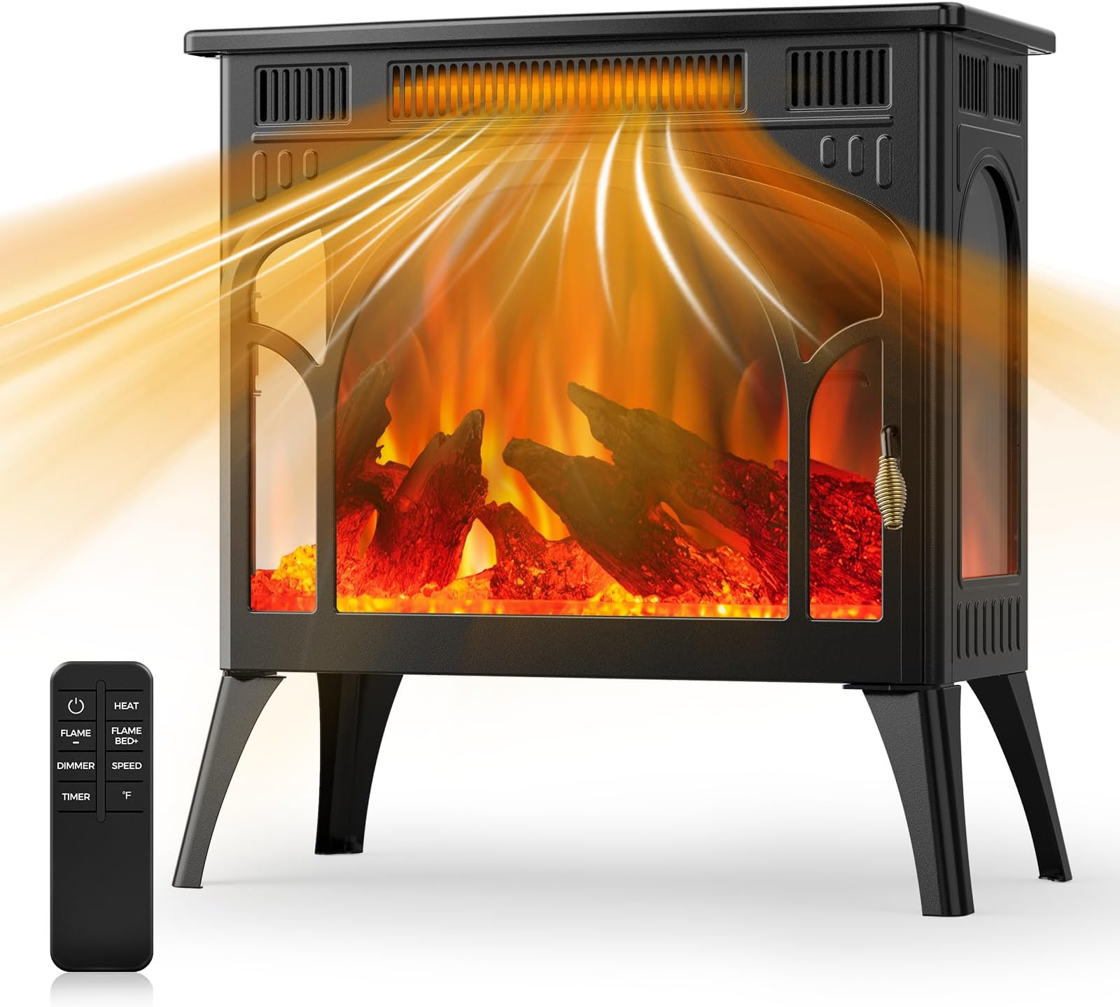 Amazon.com: COWSAR Realistic Flame Electric Fireplace Stove, 500/1500W ...