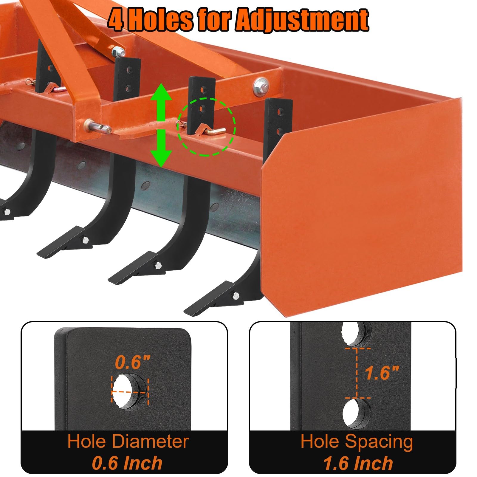 Snapklik.com : Hipicute Box Blade For Tractor, 18 Inch Ripper Shanks ...