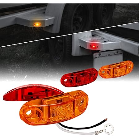 Amazon.com: 4pc 2.5" Amber + Red LED Trailer Marker Light Kit [DOT ...