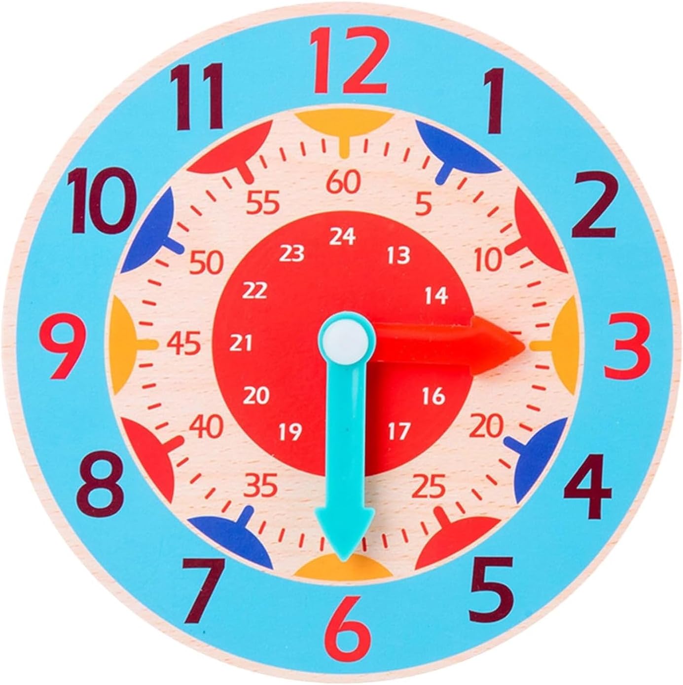 Buy Wooden Shape Sorting Large Clock, Teach Time-Reading, Story-Telling ...