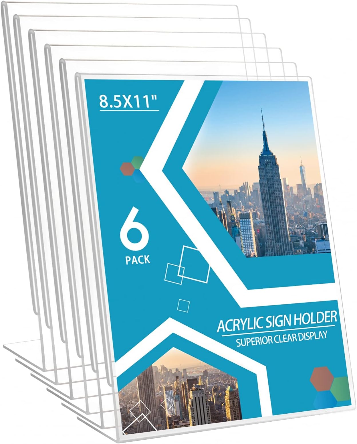 Amazon.com: COYMOS 6 Pack Acrylic Sign Holder 8.5 X 11 Double Sided T ...