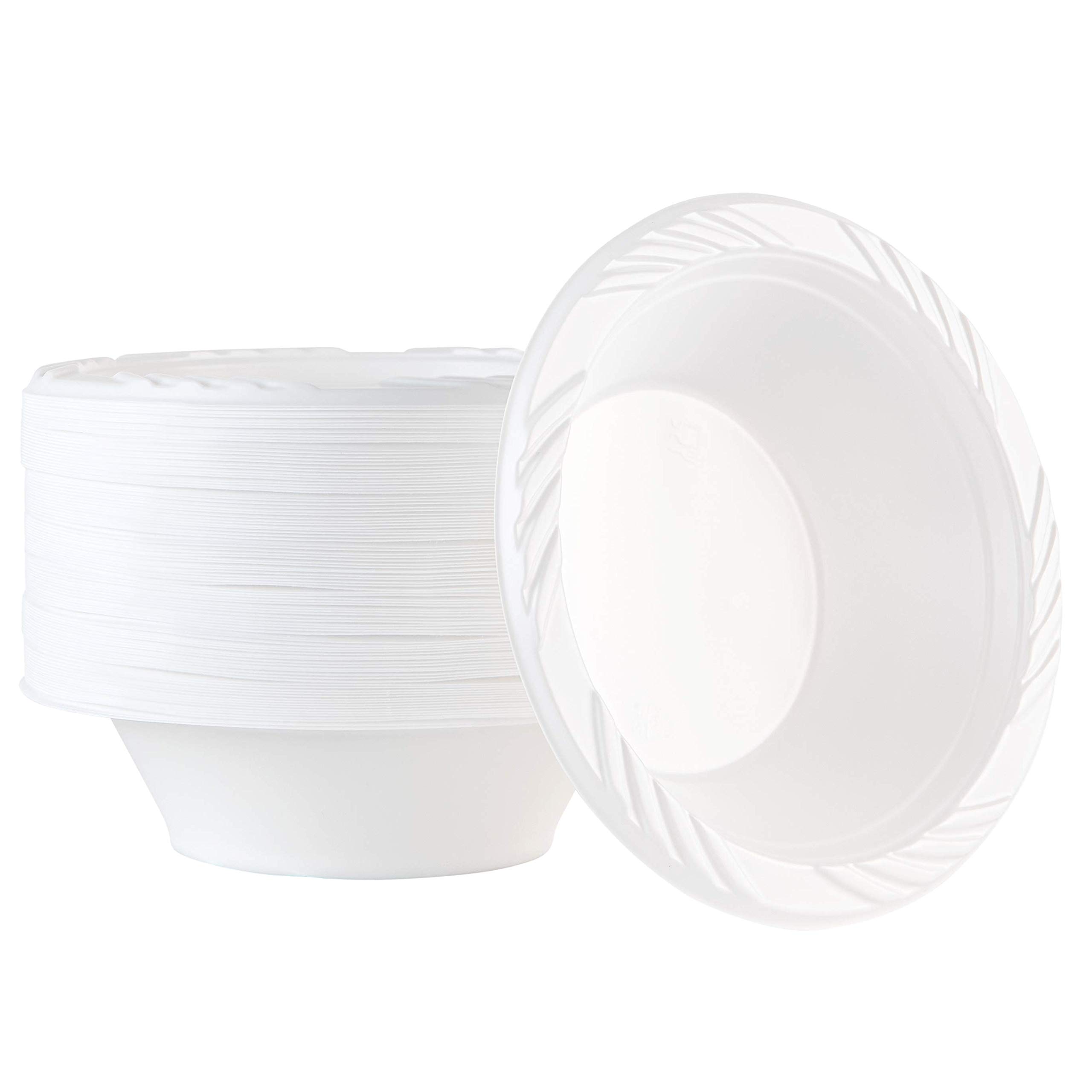 Snapklik.com : 400 Count Disposable 12 Ounce White Plastic Soup Bowls