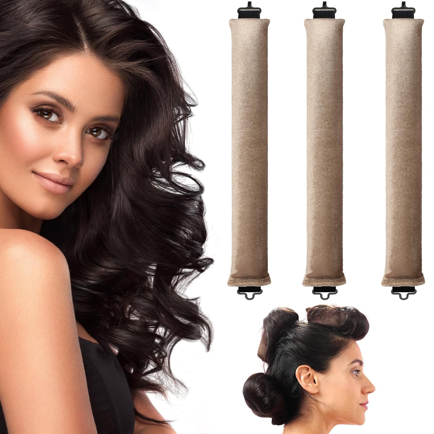 Heatless Hair Curler Jumbo Set, Overnight Rods for No Heat Curls ...