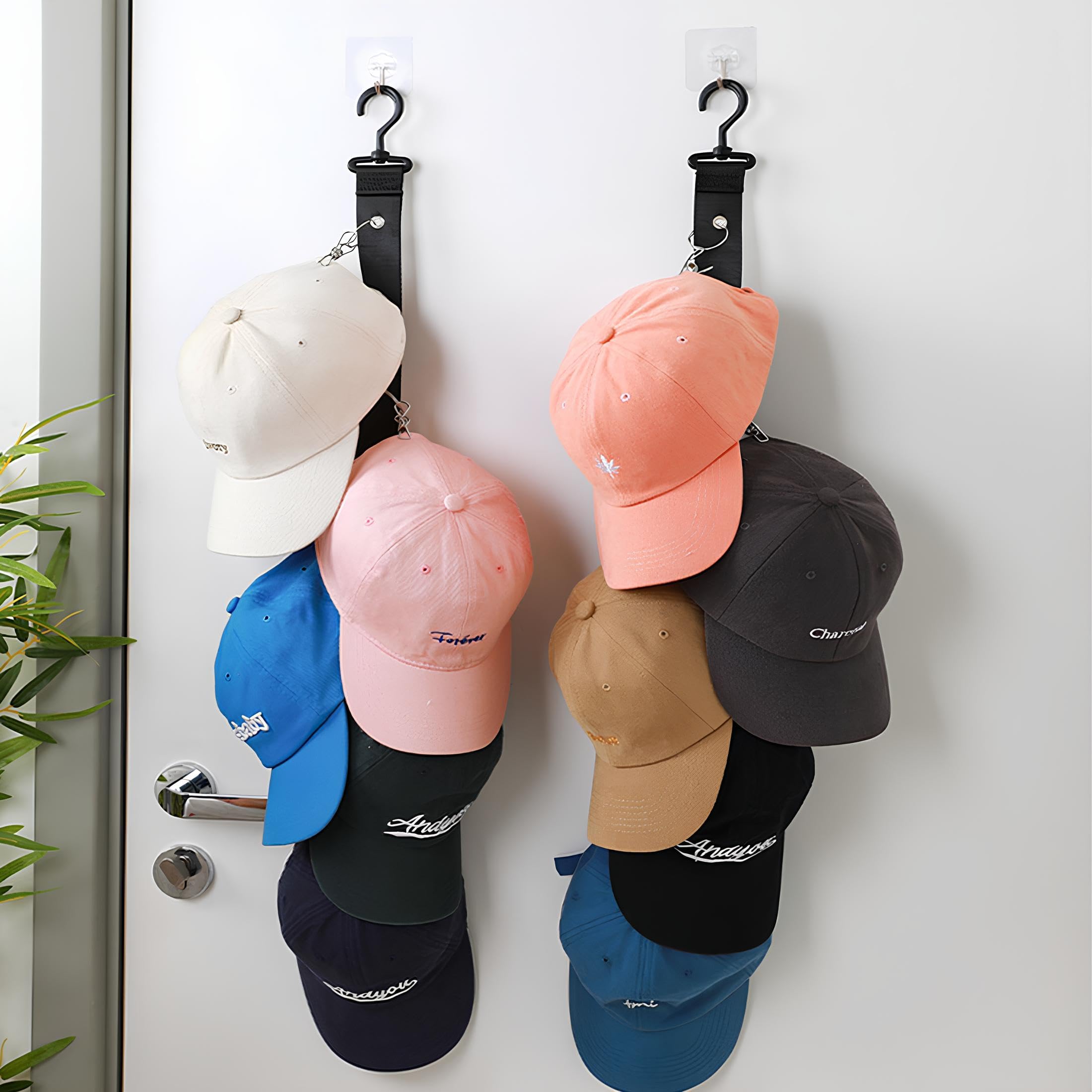 Amazon.com: Hat Organizer Hat Rack for Door 16 Clips Baseball Caps ...