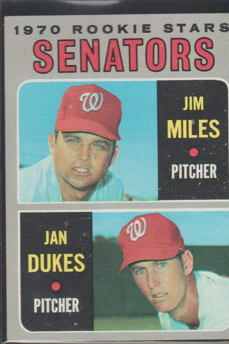 Amazon.com: 1970 Topps Jim Miles, Jan Dukes Senators Rookie Baseball ...
