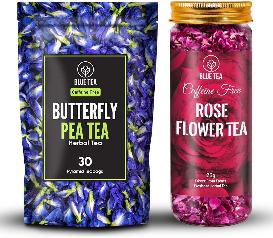 Amazon.com : BLUE TEA - Combo - Butterfly Pea Flower Tea (30 Tea Bags ...