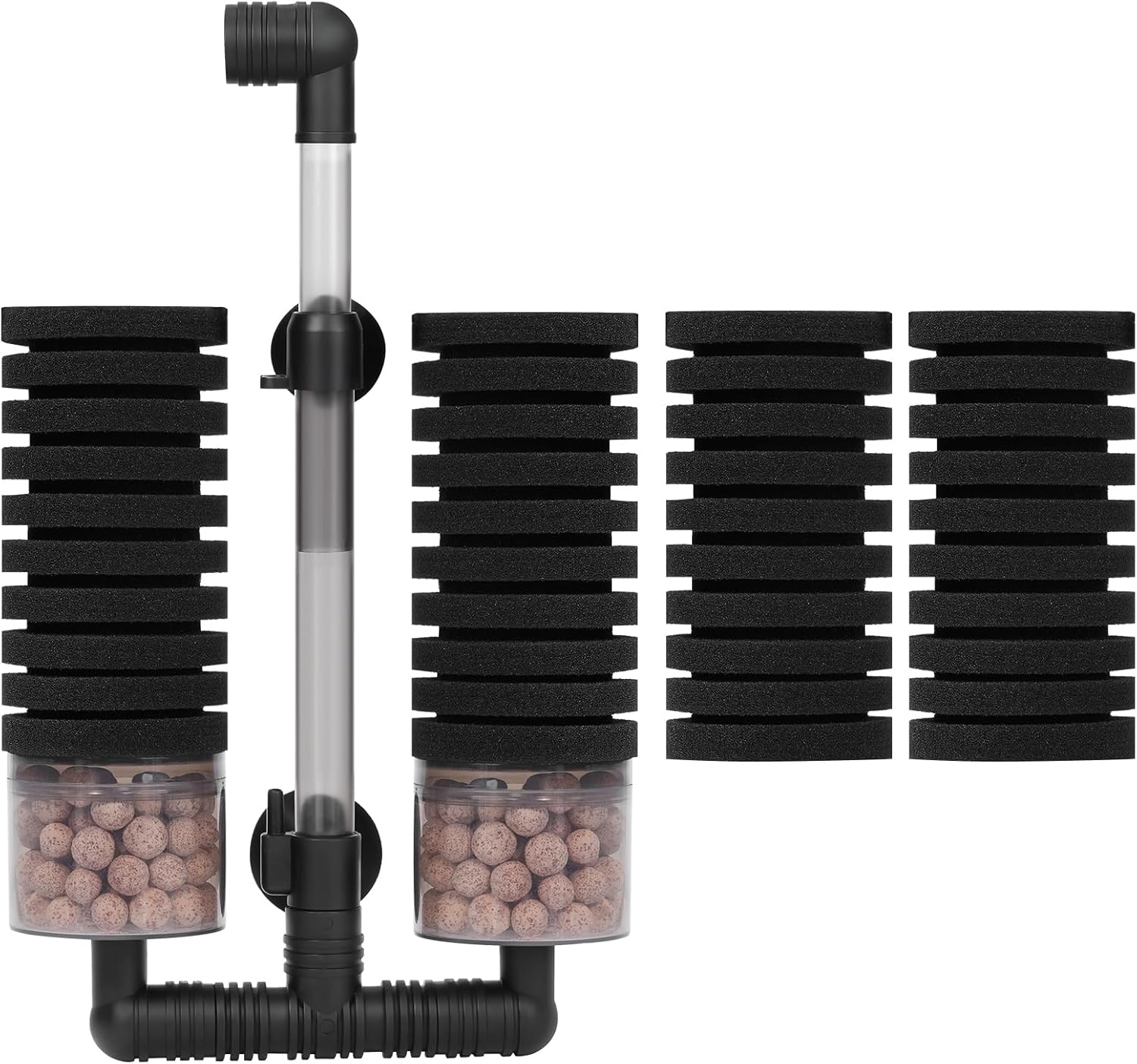 Amazon.com : AQUANEAT Aquarium Air Powered Sponge Filter with Ceramic ...