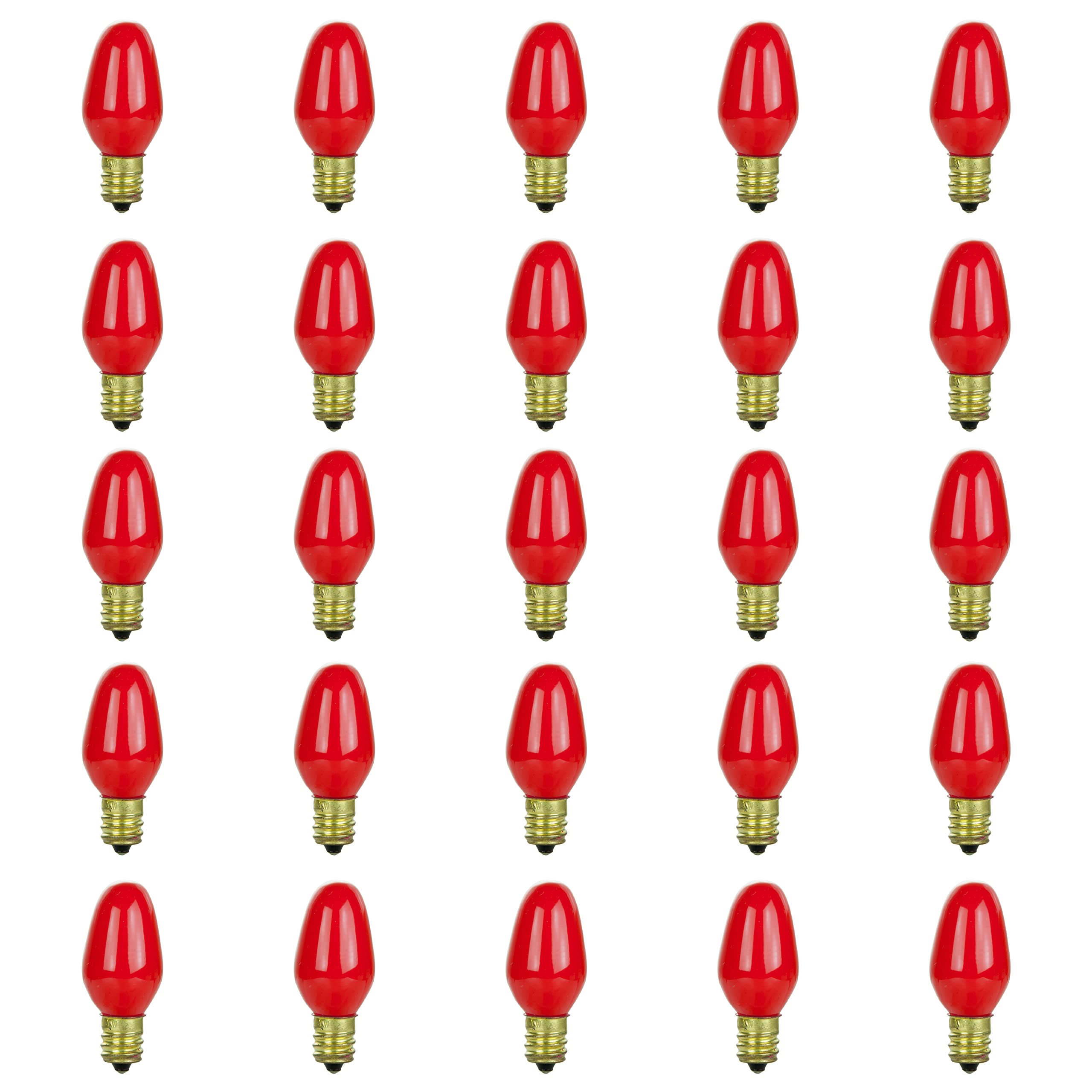 Sunlite 01275 7C7 Incandescent Bulb, 7 Watt, Candelabra E12 Base, C7 ...