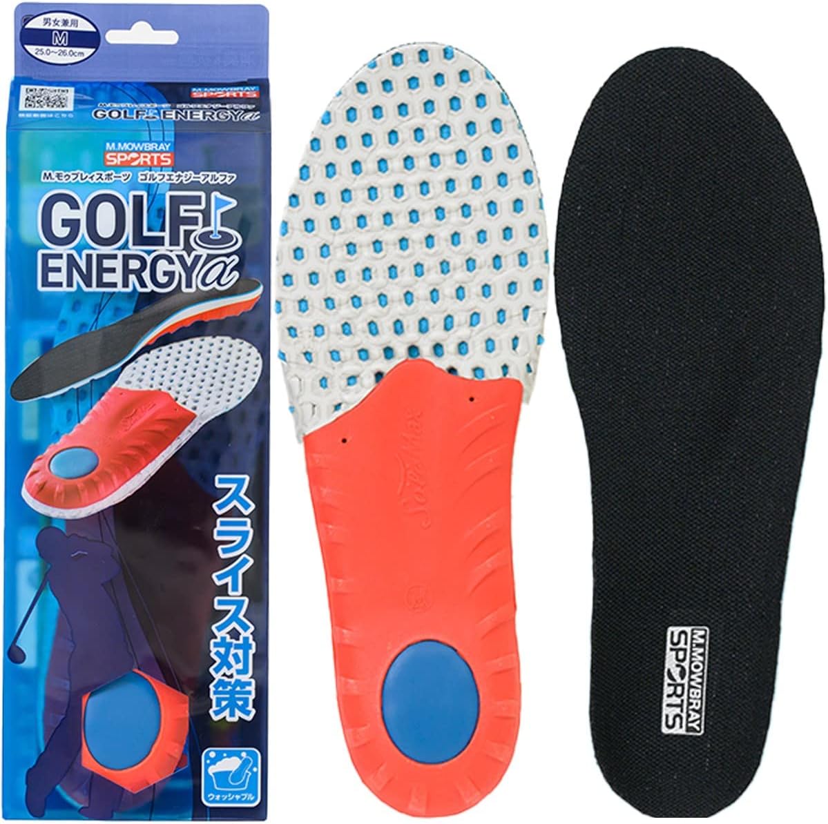 Amazon.co.jp: エム・モゥブレィ M.MOWBRAY ラウンド小物 M.MOWBRAY SPORTS ゴルフエナジーアルファ インソール ホワイト／レッド XS : ファッション