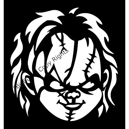Amazon.com - Chucky Doll Car Decal, Halloween Scary Face Movie Sticker ...