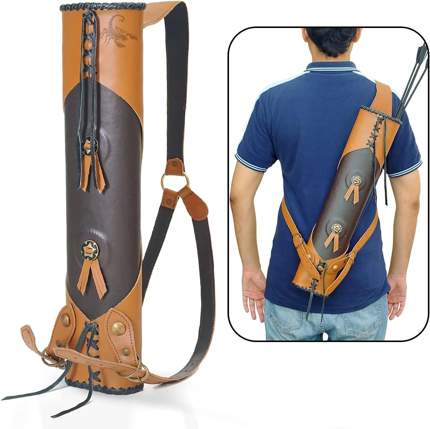 Amazon.com : Scorpion Handmade Archery Hip Arrow Quiver - Genuine Cow ...