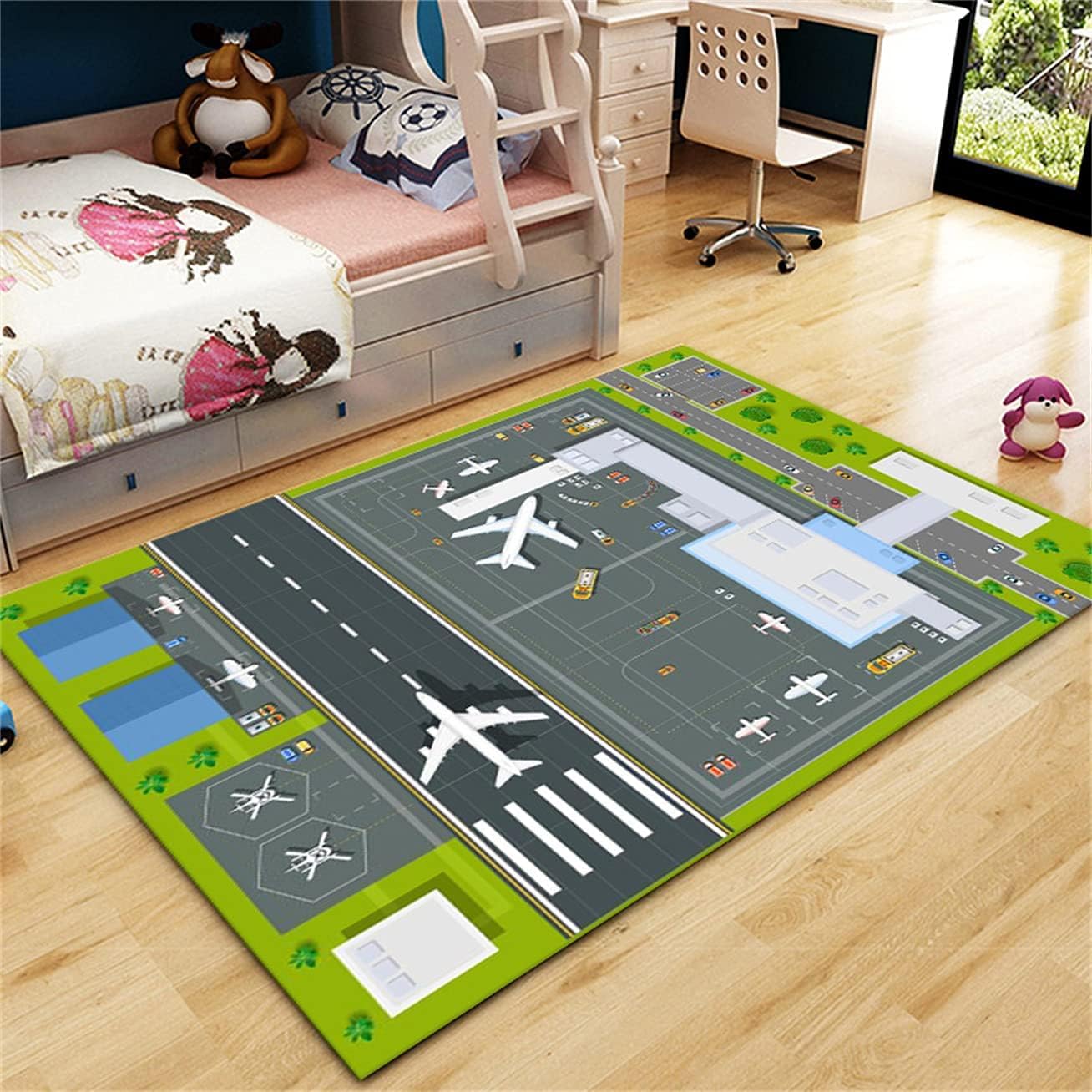 Interactive Childrens Rug Mat Play Area Carpet - Airport Panorama ...