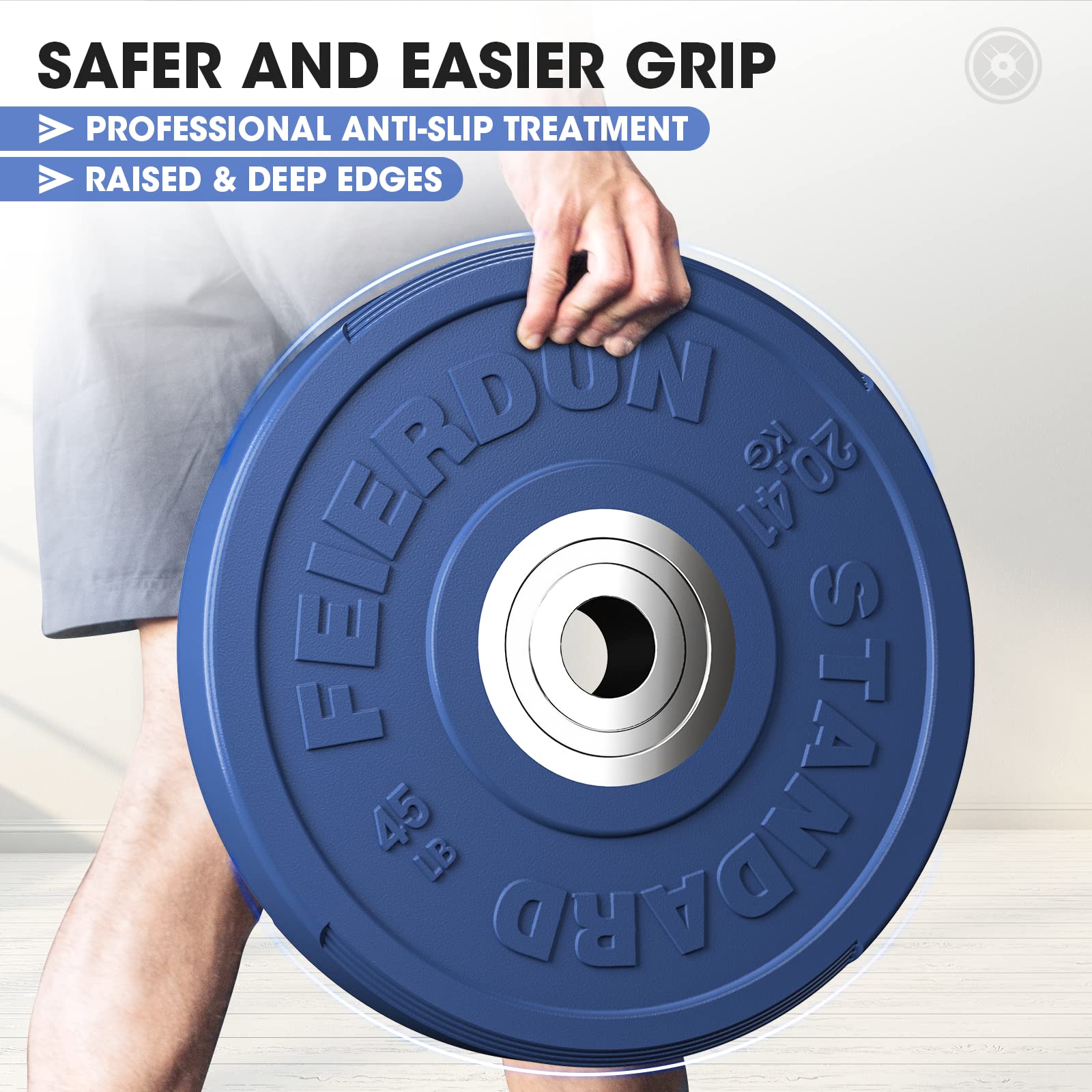 Snapklik.com : FEIERDUN 2" Color Olympic Bumper Plate Weight Plate For ...