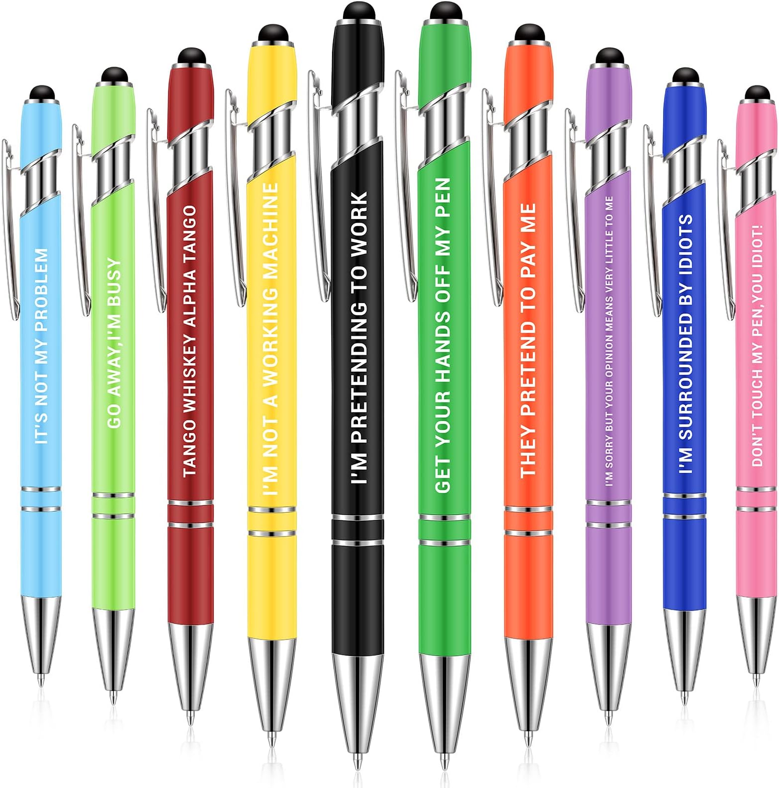Cobee Funny Ballpoint Pens, 11 Pieces 0.5mm Fun Swear Word Gel Ink Pens ...