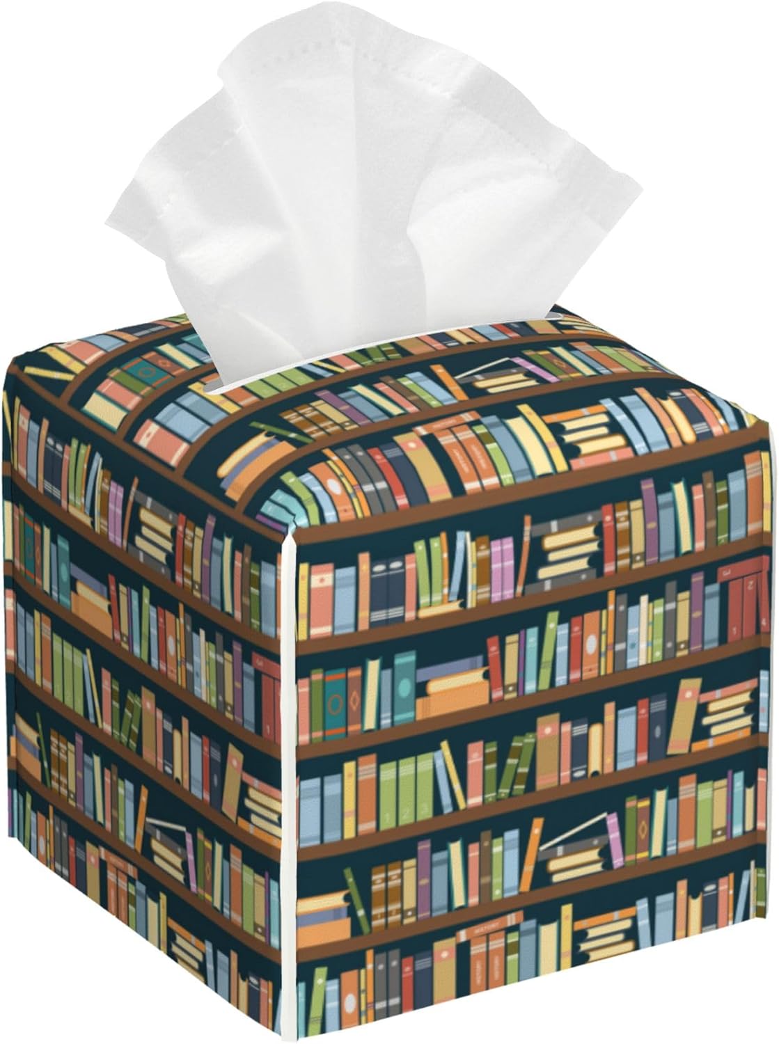 Amazon.com: POIUBLE Tissue Box Holder Bookshelves Full of Books Tissue ...
