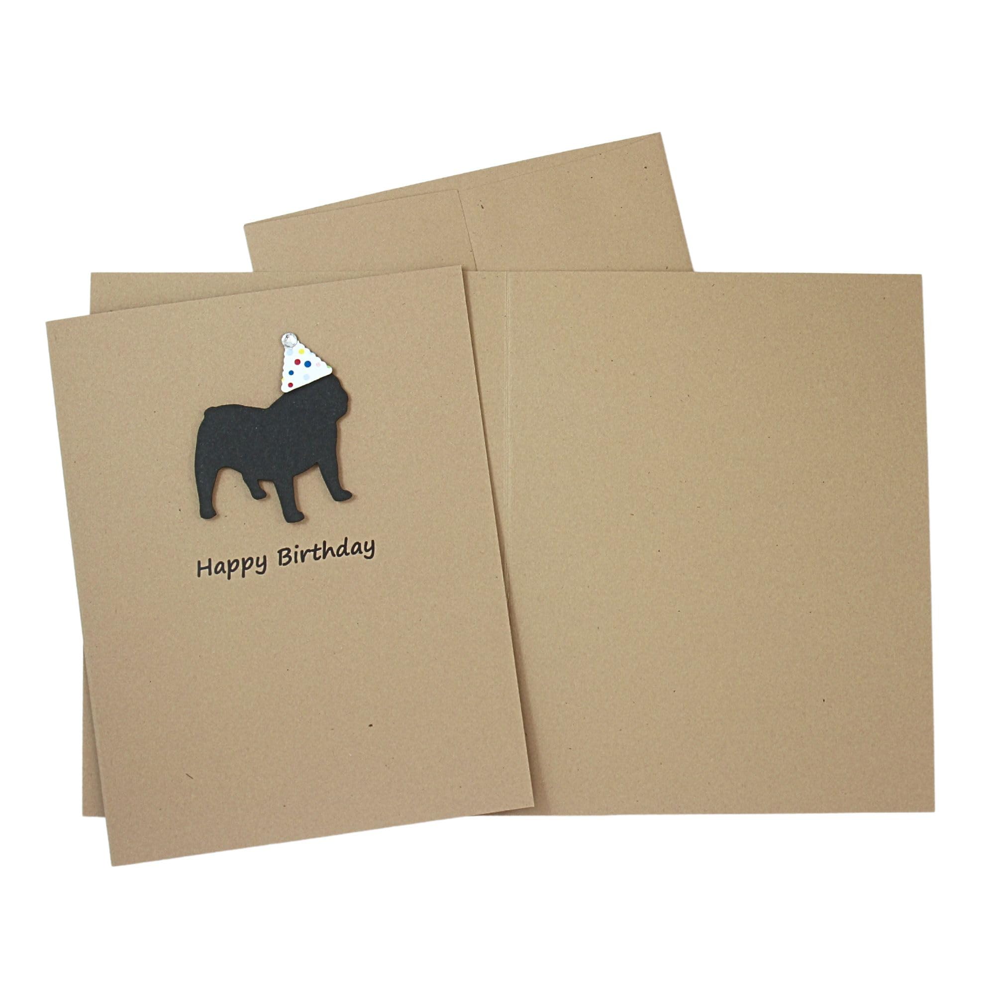 Snapklik.com : Bulldog Birthday Card Black English Dog Theme Pet ...