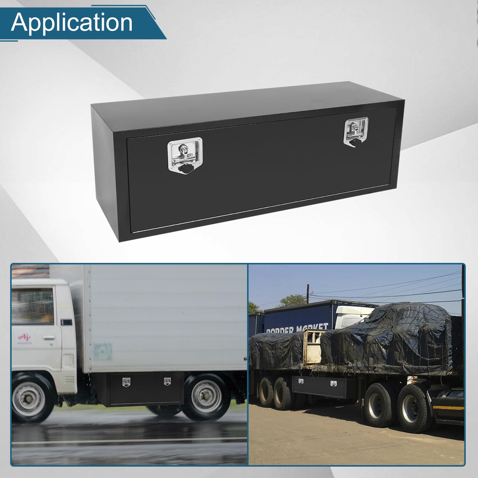 Snapklik.com : 48"X14"X16" Underbody Truck Box Black Heavy Duty Steel ...