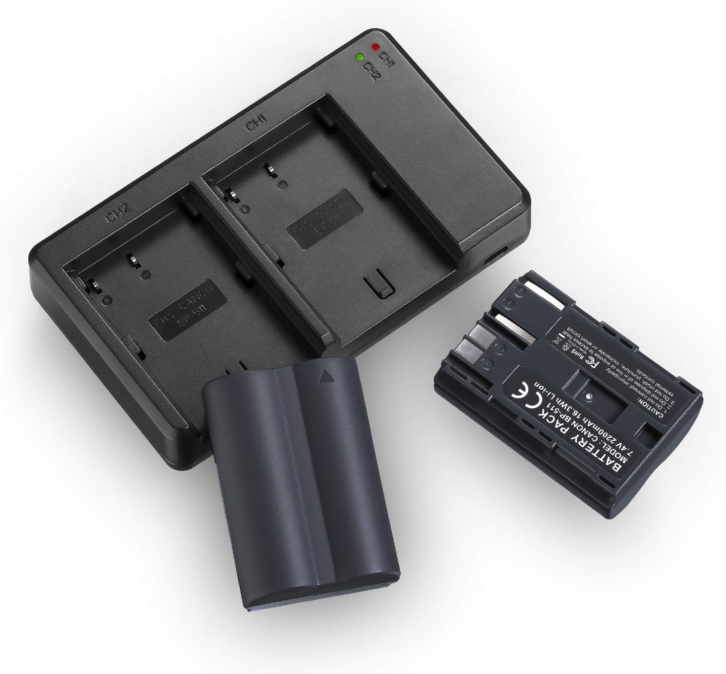 Amazon.com: BP-511 BP-511A Battery 2 Pack Rechargeable Battery ...