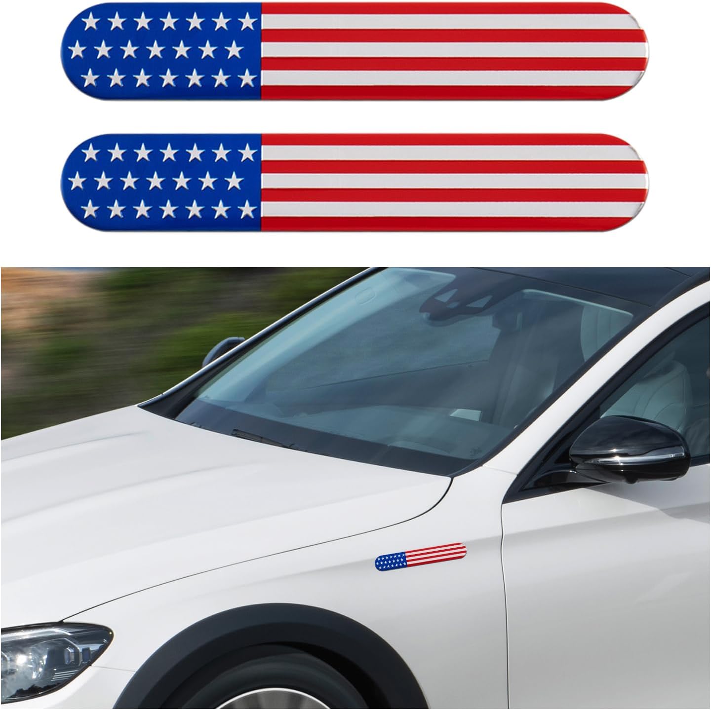 Amazon.com: Augney 2PCS USA American Metal Flag Auto Fender Emblem, 3D ...