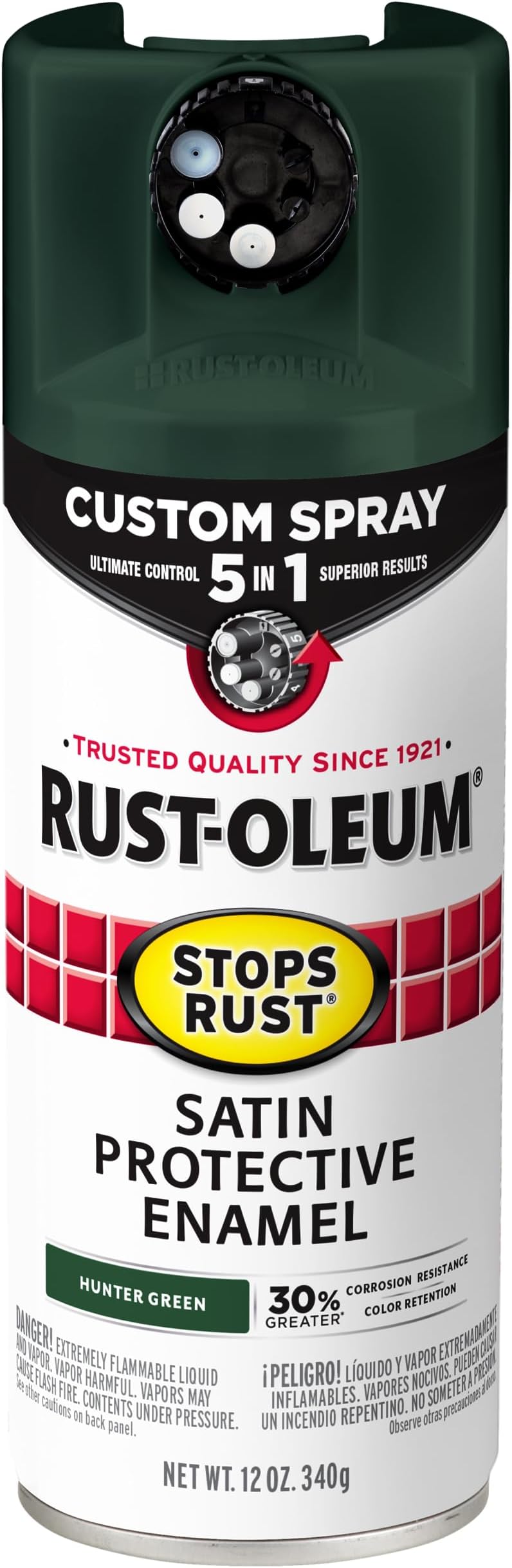 Rust-Oleum 7732502 Stops Rust Brush On Paint, 1 Quarts, Satin Hunter ...