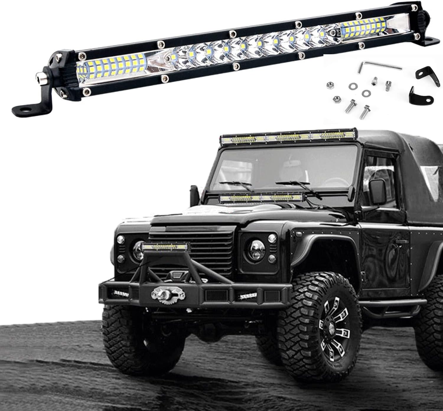 Nilight - Barra de luces LED de 20 pulgadas y 126 W con foco de ...