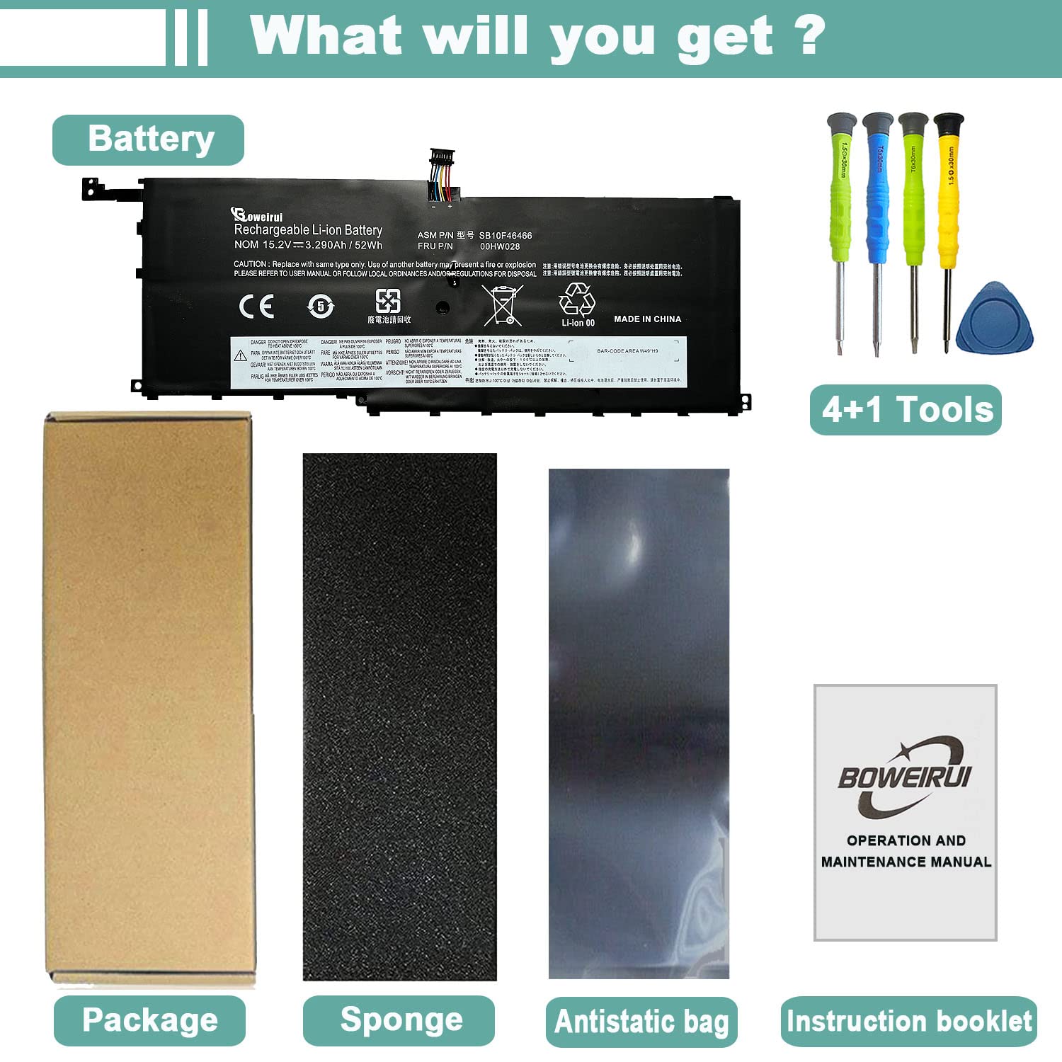 00HW028 01AV458 01AV439 SB10F46466 Battery lenovo thinkpad x1 yoga gen ...