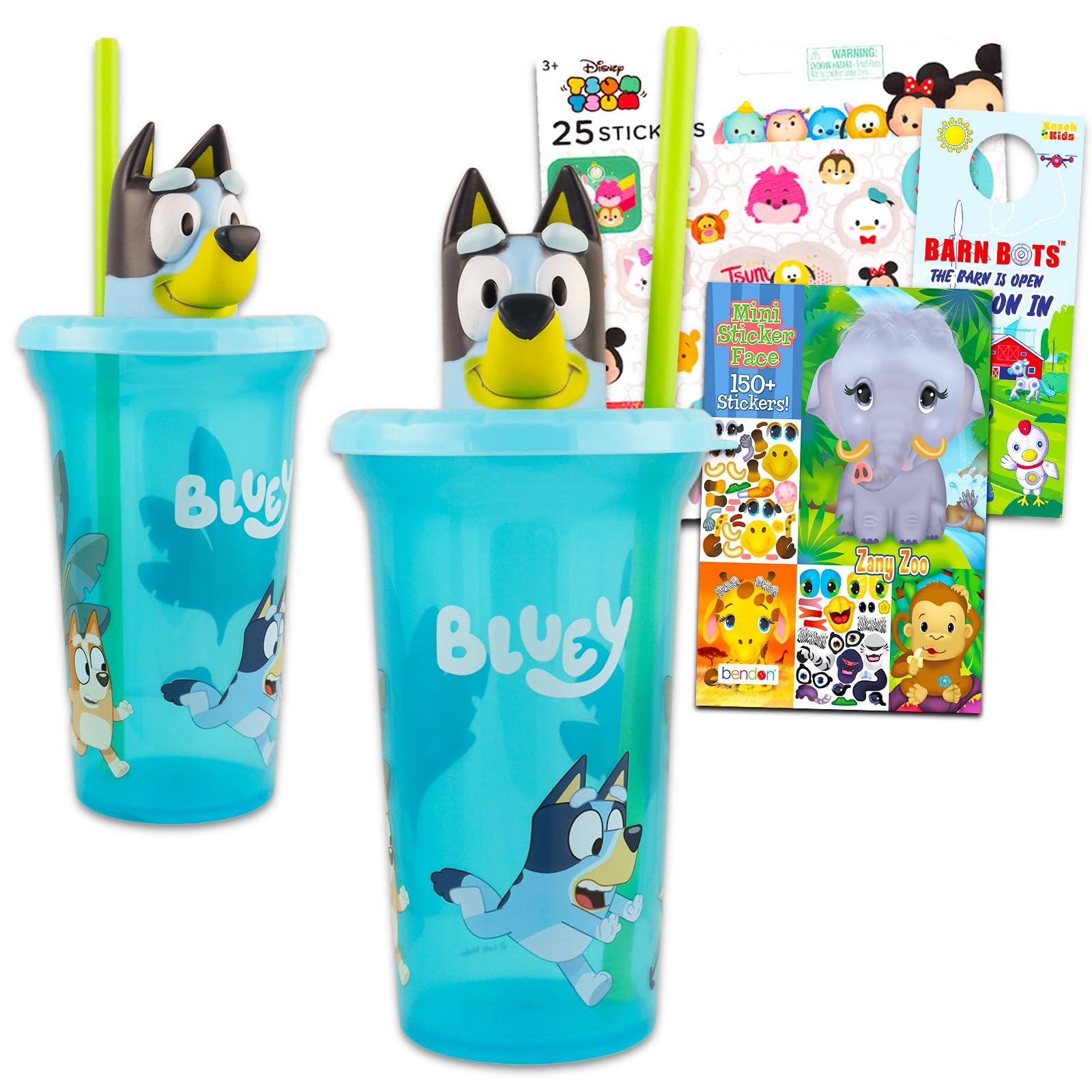 Amazon.com: Bluey Water Bottle for Kids, Girls, Boys - 4 Pc Bluey ...
