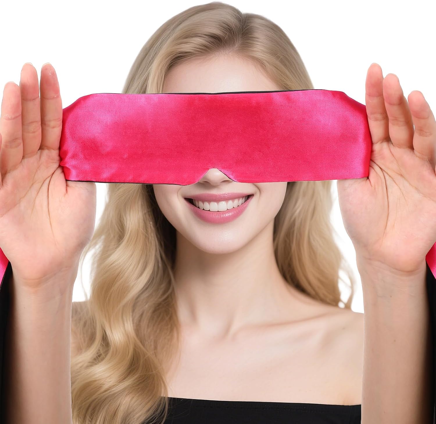 Amazon.com: Rose Red Satin Blind Fold, Soft Satin Eye Mask Blindfold ...
