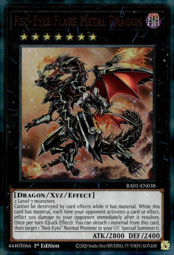 Amazon.com: Red-Eyes Flare Metal Dragon (PUR) - RA01-EN038 - Prismatic ...