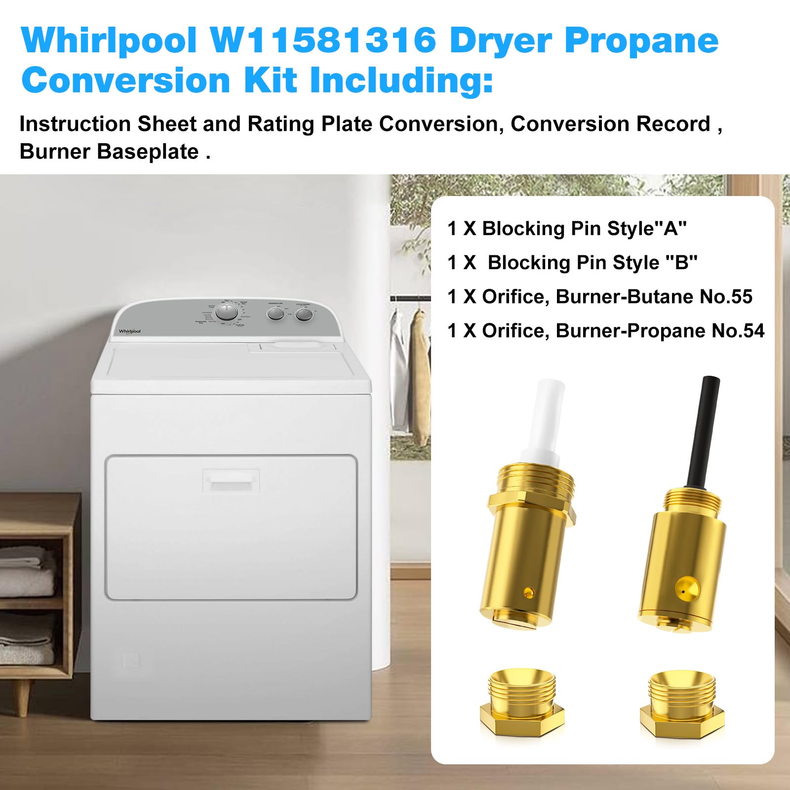 Snapklik.com : W11581316 Gas Dryer LP Conversion Kit FOR Whirlpool ...