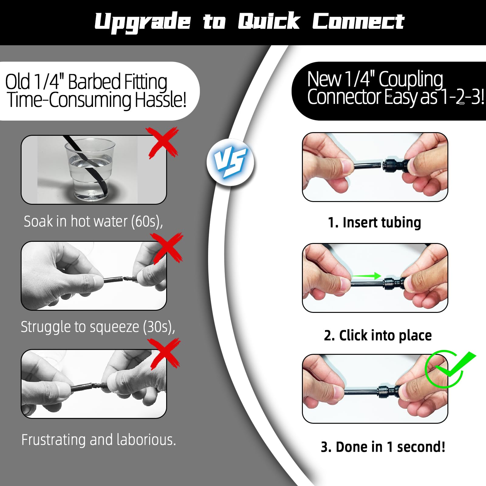 Snapklik.com : 30 Pack Quick Connect 1/4" Drip Irrigation Coupling ...
