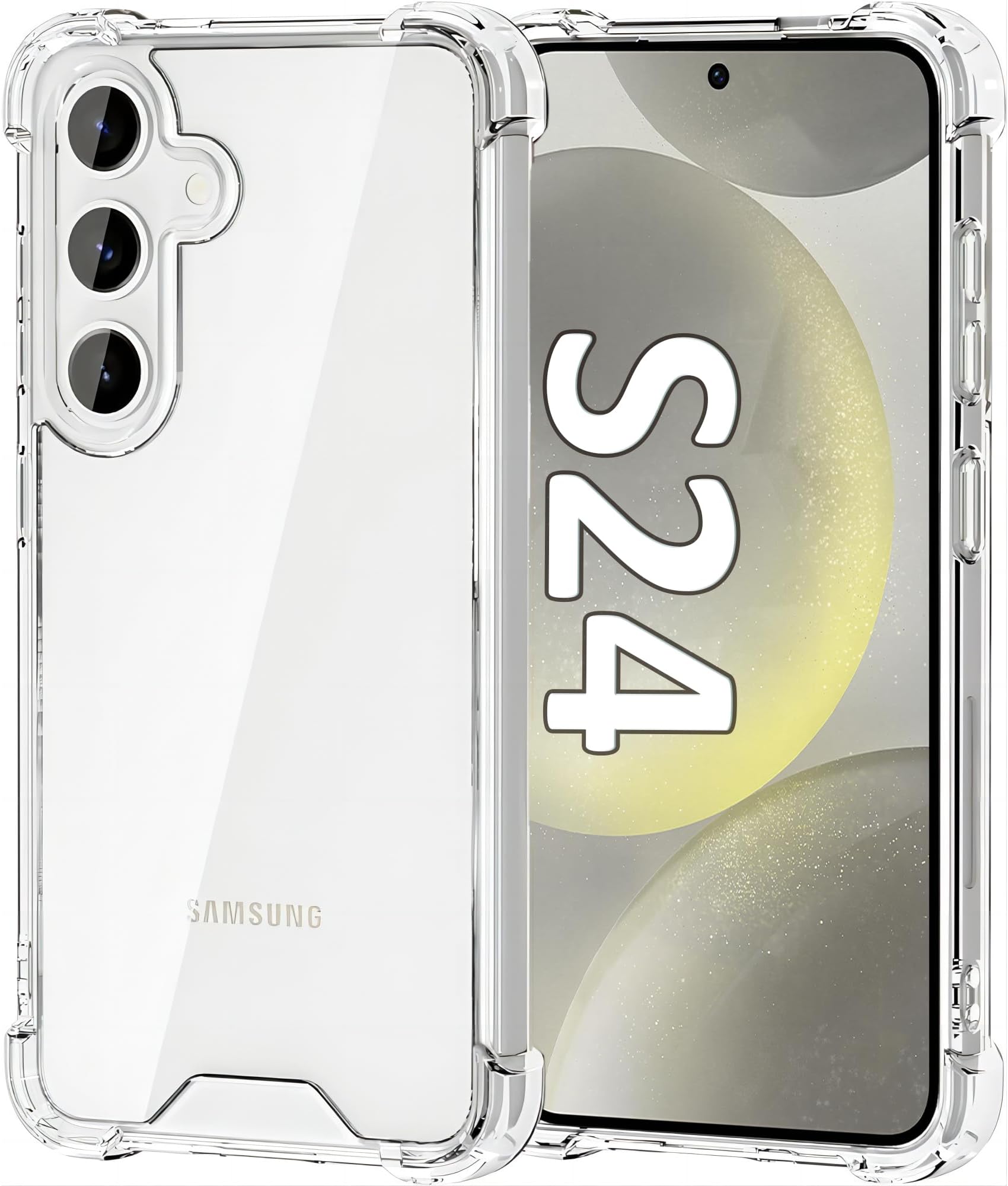 USTIYA Funda para Samsung Galaxy S24 5G 6.2 Pulgadas Transparente Case Uso Rudo Acrílico + TPU ...