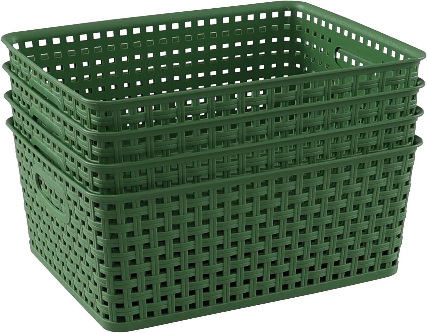 Amazon.com: Taysisiter Plastic Weave Storage Basket, Plastic Storage ...