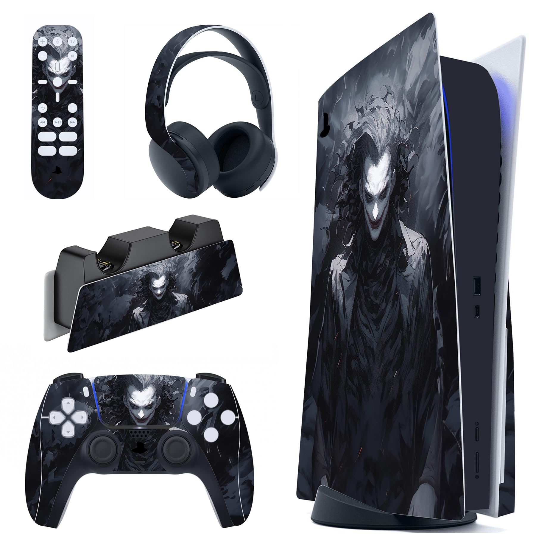 PlayVital Dark Clown Full Set Skin Decal for PS5 Console Disc Edition ...