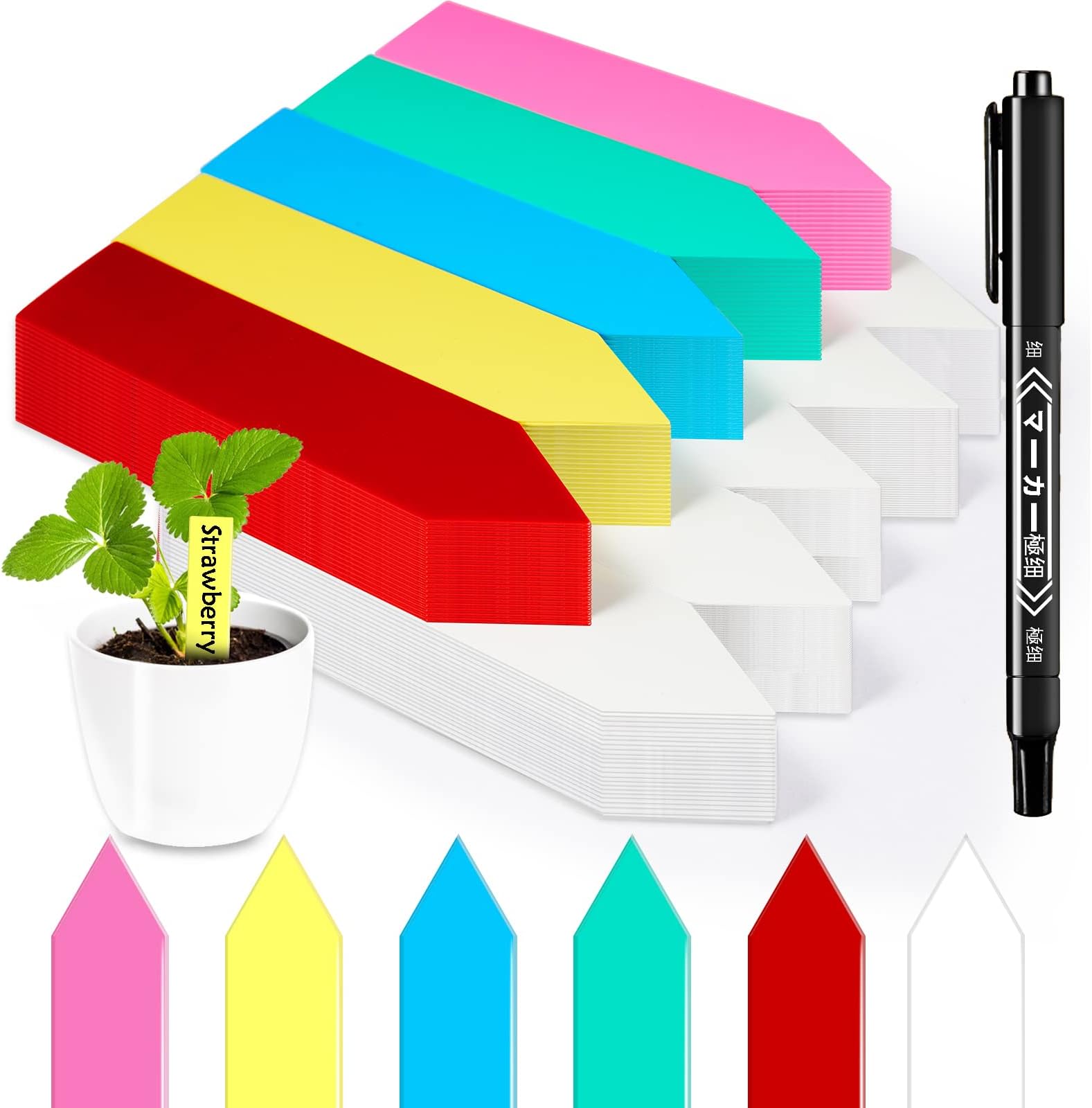 Amazon.com: Plant Labels 300Pcs 4 Inch Plastic Plant Name Tags for ...