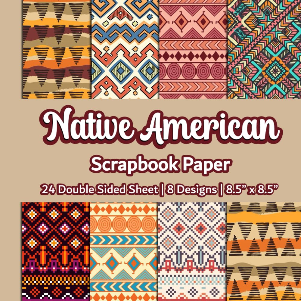 Native American Scrapbook Paper: Tribal Ethnic Heritage Pattern | 8 ...
