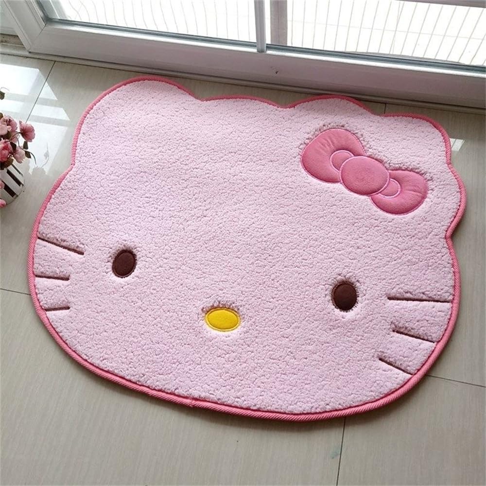 Amazon.com: SECAPT Cute Cartoon Anime Carpet Pink Cat Area Rug for ...
