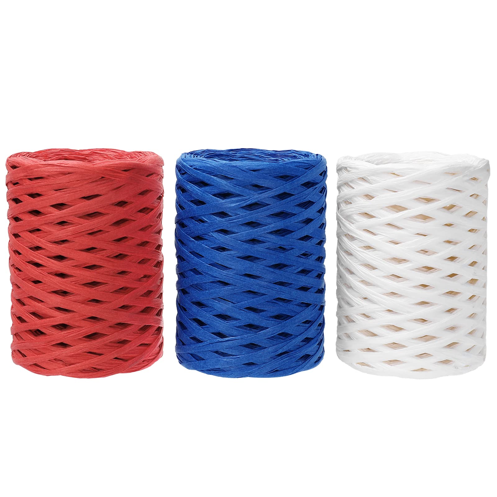 Whaline 984ft Independence Day Raffia Ribbon Red Blue White Raffia ...