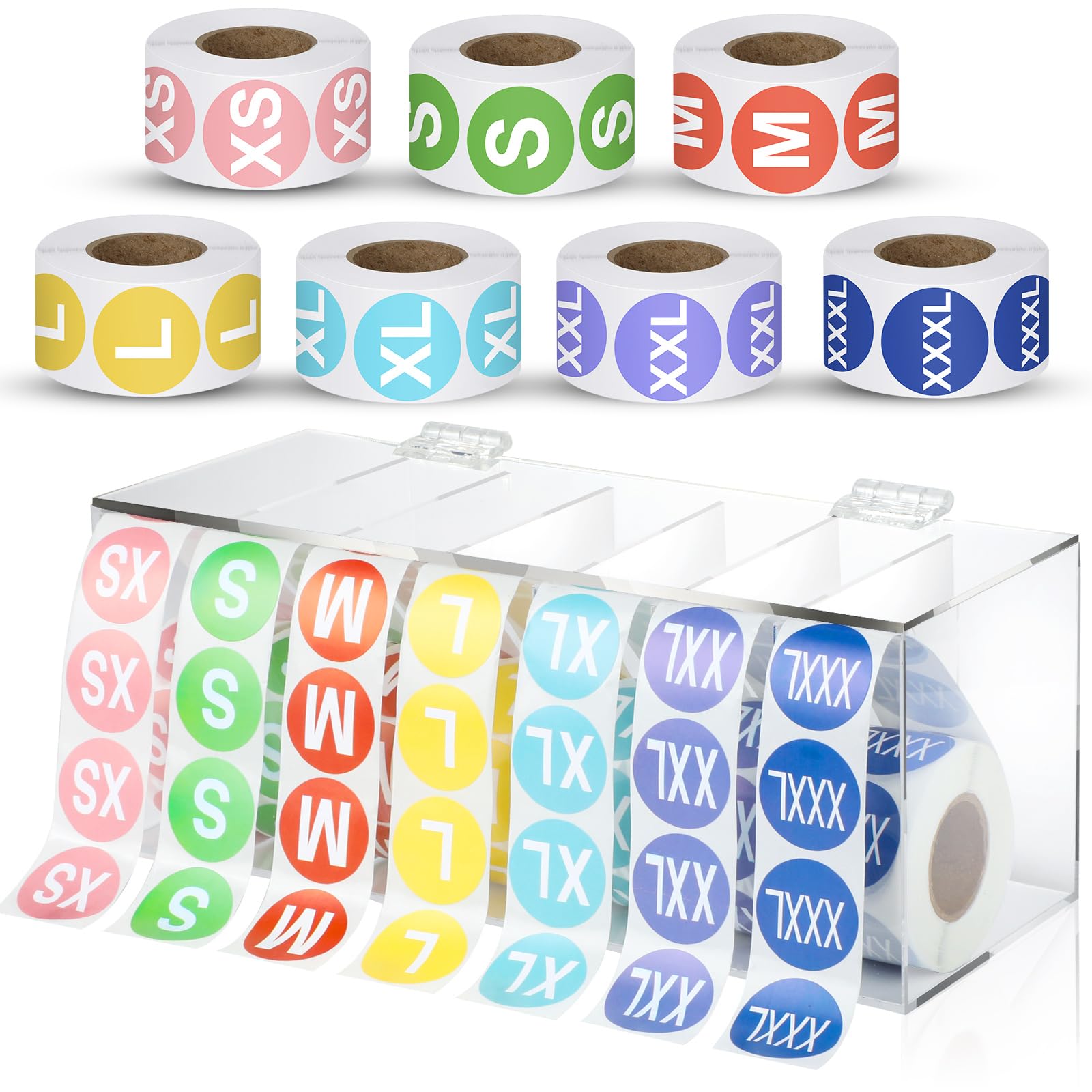 Amazon.com : 3500 Pieces Size Stickers Labels Holder Labels Organizer ...