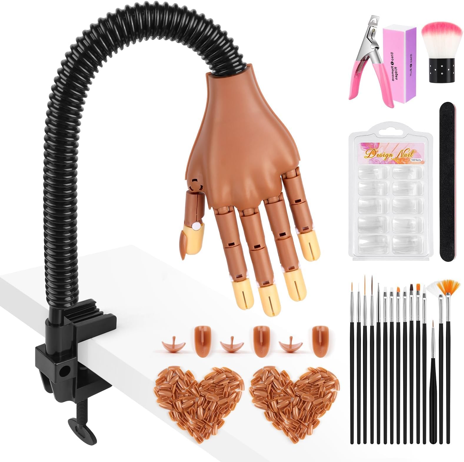 Amazon.com: Adonafy Practice Hand for Acrylic Nails: Flexible Fake Hand ...