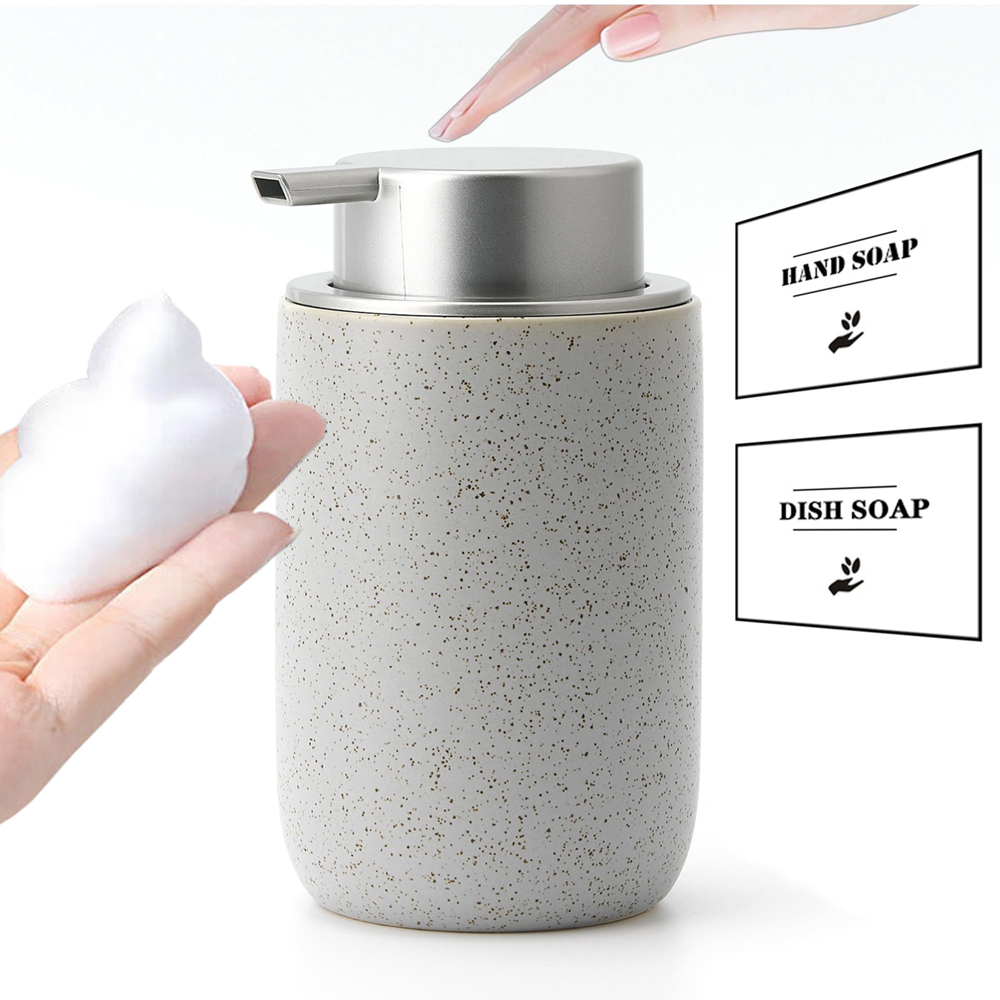 Amazon.com: GIRLUFO Gray Foaming Soap Dispenser,Kitchen Soap Dispenser ...