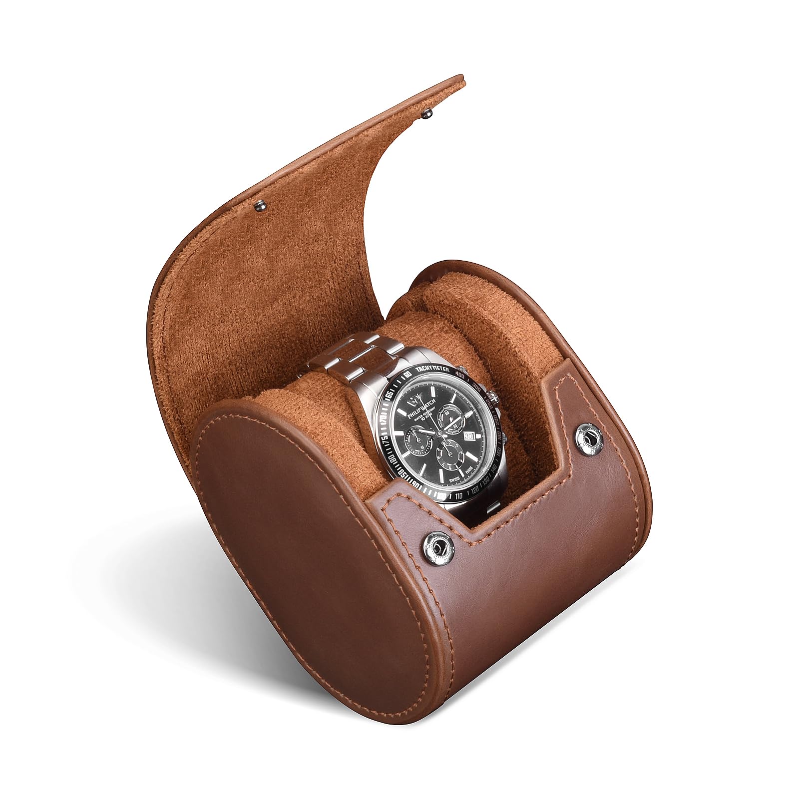 Amazon.com: HEYOURTOR Single Watch Case Classic Leather Watch Case for ...