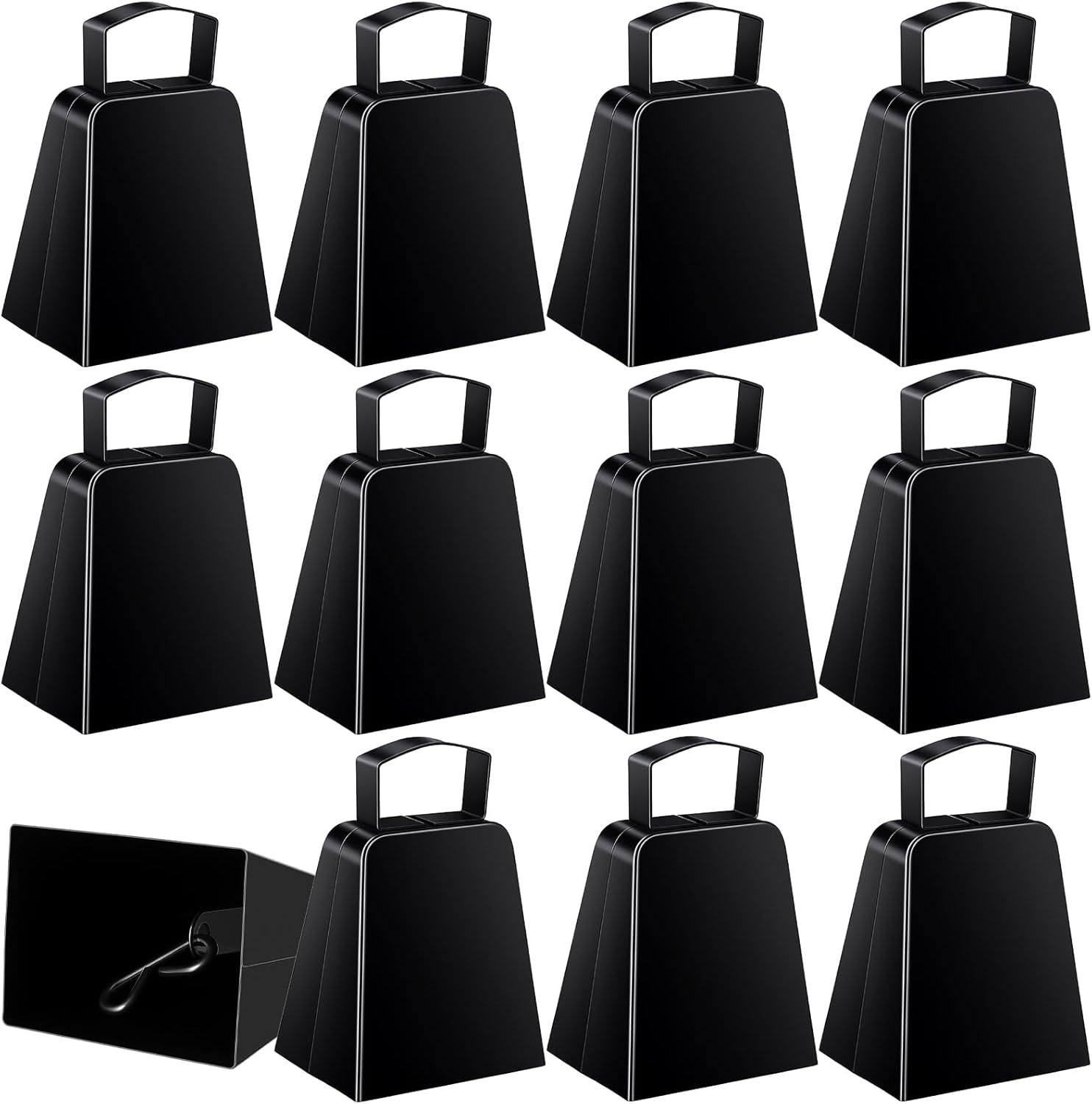 Amazon.com: 12 Pack Metal Cowbells with Handle 4 Inch Cow Bells Noise ...