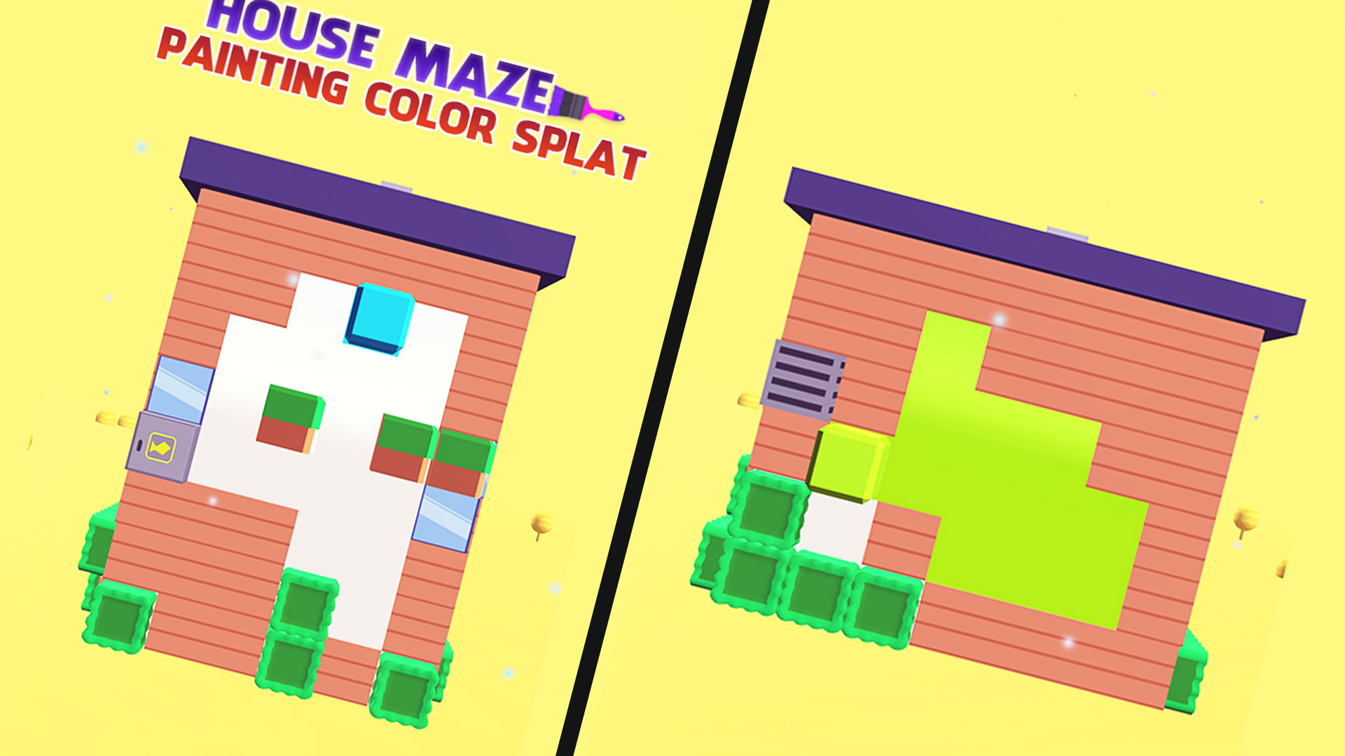 House Maze Paint Puzzle Challenge: Roller Color Splat House Painting ...