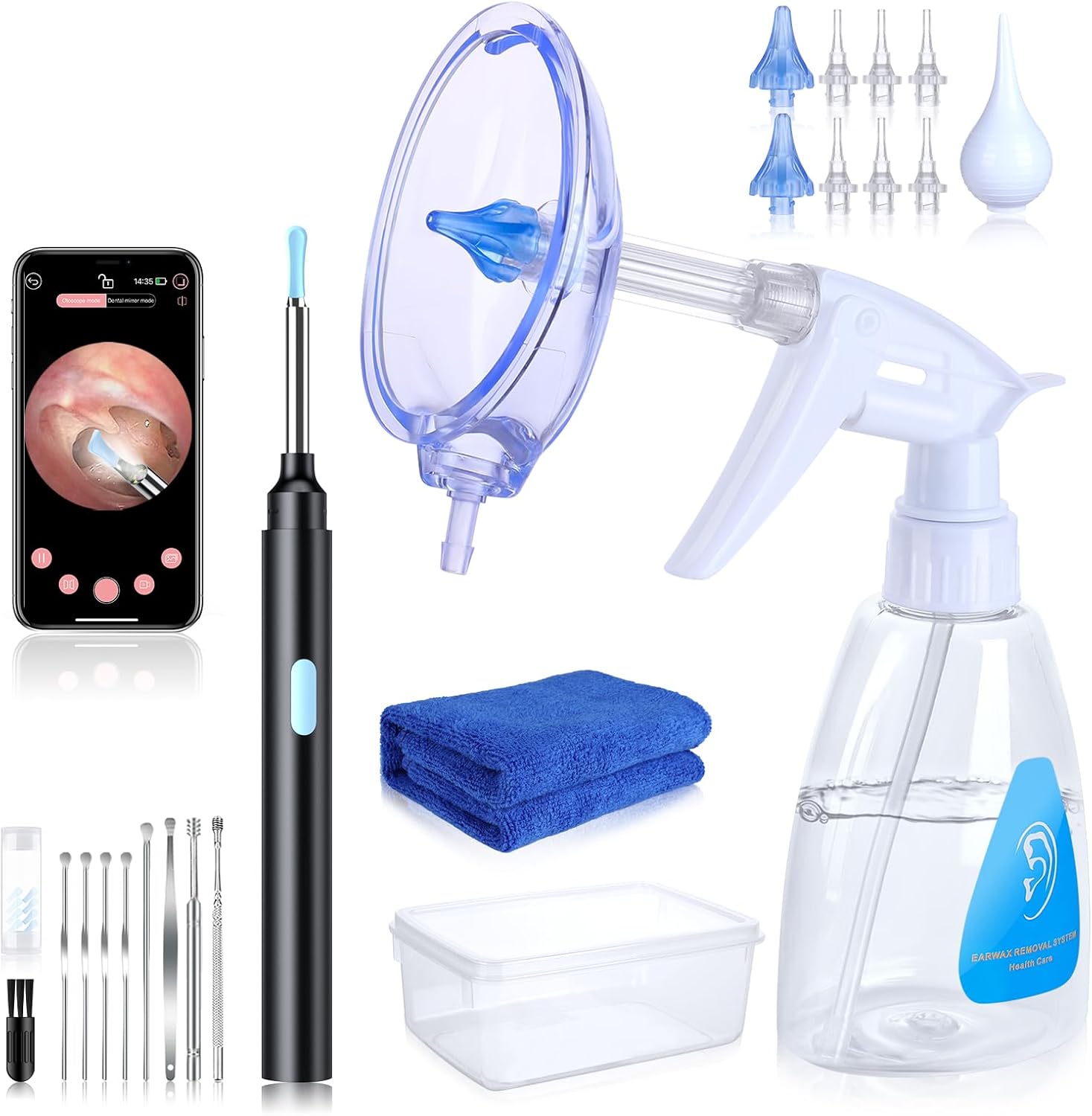 Amazon.com: 2 in 1 Ear Wax Removal Tool kit,Ear Cleaner Kit,Ear ...