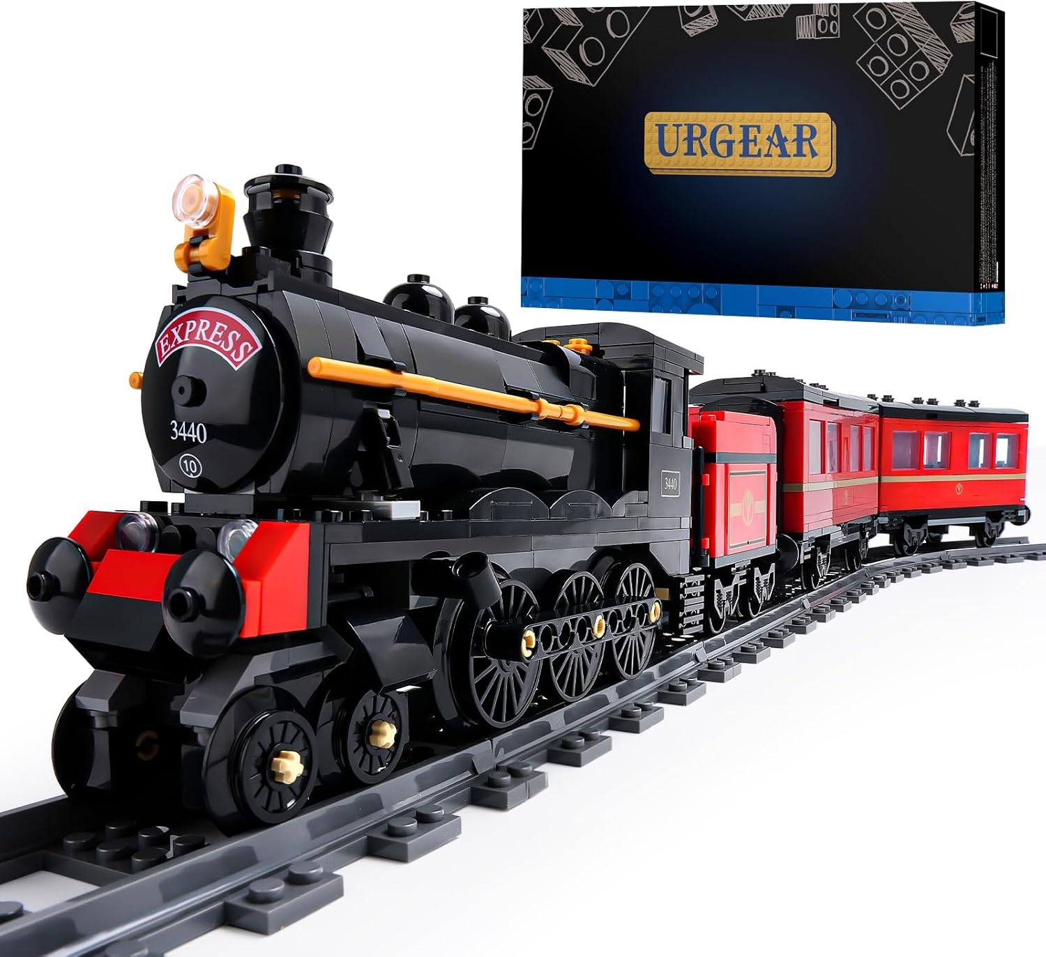 URGEAR Retro Model Steam Train Building Block Set - Replica Express ...