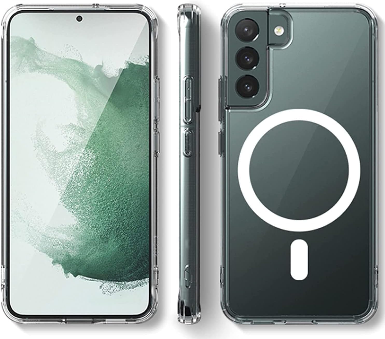 Amazon.com: A2one Stuff Clear Back for Samsung Galaxy S22 Plus Case, Magnetic Phone Case ...