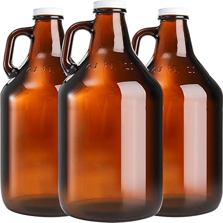 Amazon.com: 1 Gallon (128oz) Amber Glass Jug With 38mm Cap : Home & Kitchen