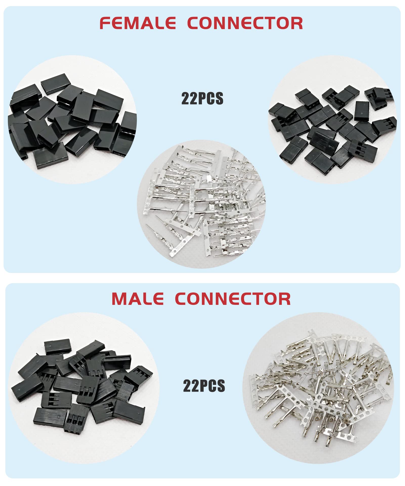 Snapklik.com : 44 Sets Servo Connector Kits Servo Plug Male/Female ...
